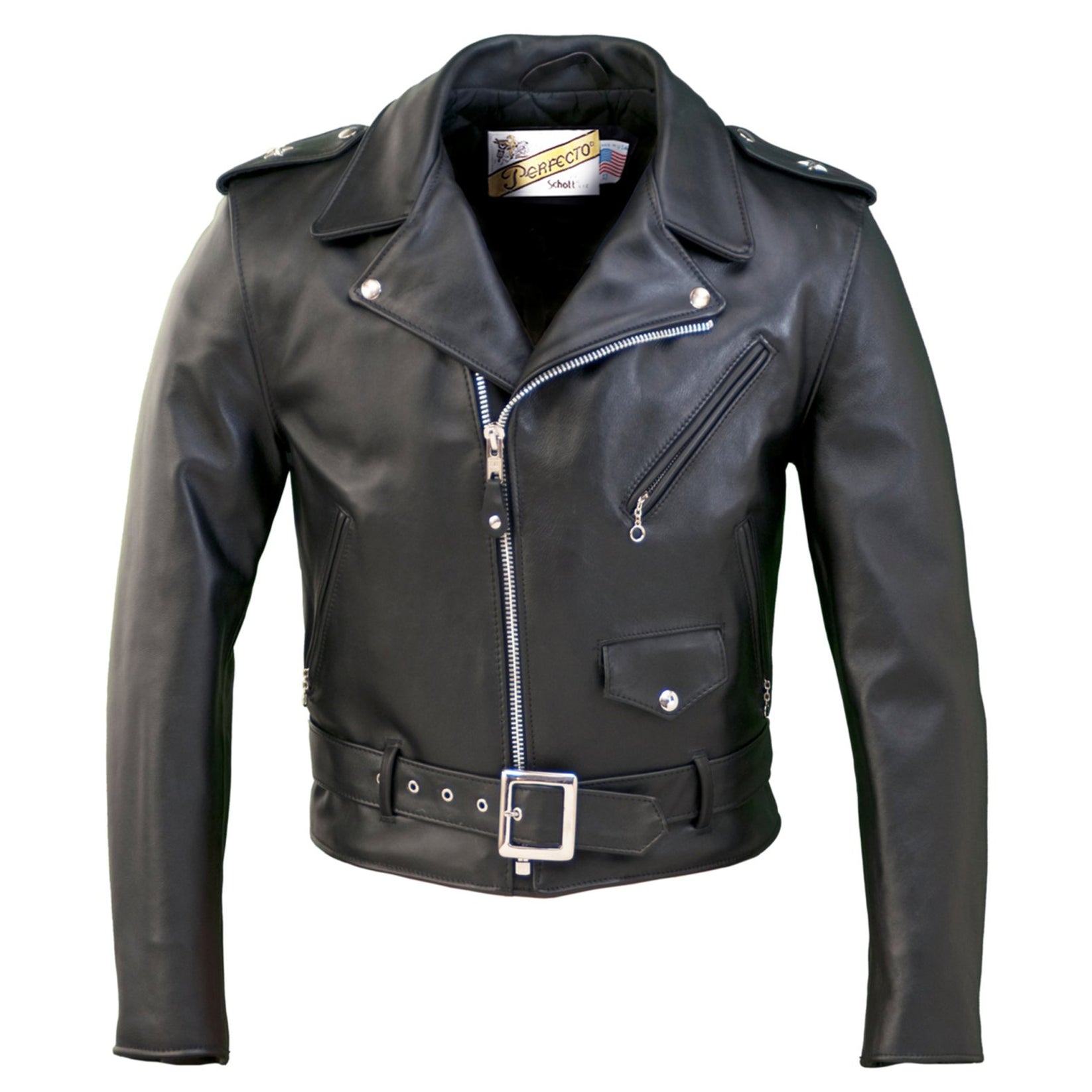 Schott 613 Men's One Star Perfecto Leather Motorcycle Jacket - Black – Dudes Boutique