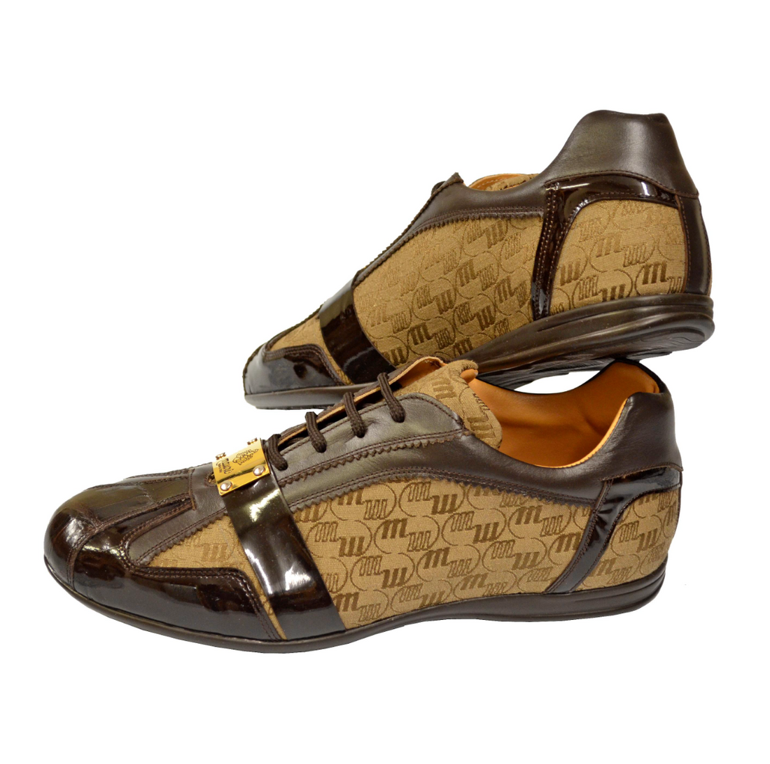 Mauri 8665 Chocolate Brown Genuine Crocodile Patent Leather Fabric Sne ...