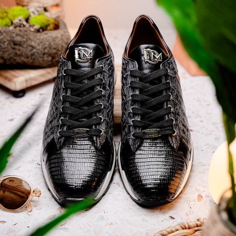Marco Di Milano Portici Grey/Black Caiman Crocodile & Lizard Sneakers ...