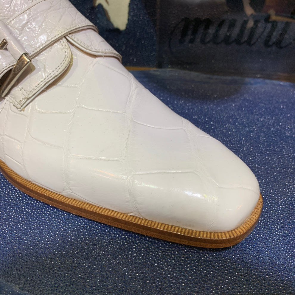 Mauri 4853 White Alligator Body Monk Strap Dress Shoes – Dudes Boutique