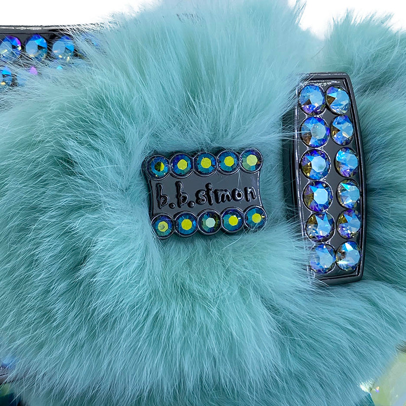 b.b. Simon Cyan Fur Crystal Belt – Dudes Boutique