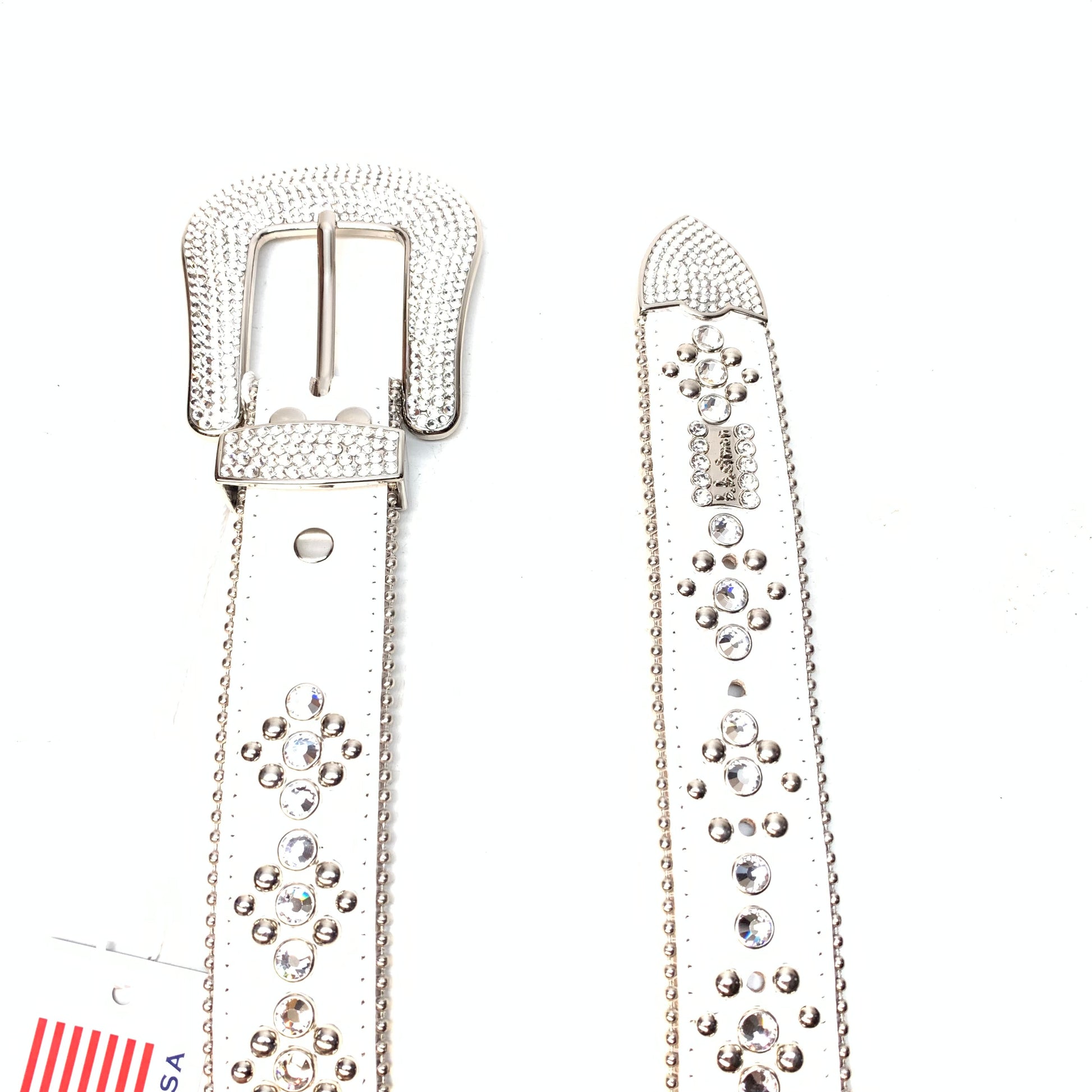 b.b. Simon White Ice Fully Loaded Crystal Belt – Dudes Boutique